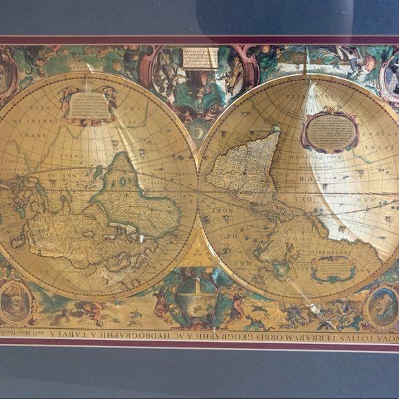 Wall Decor | Vintage Framed World Map | Poshmark